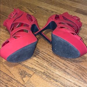 Shoes | Charlotte Russe Red Heels With Zipper | Poshmark